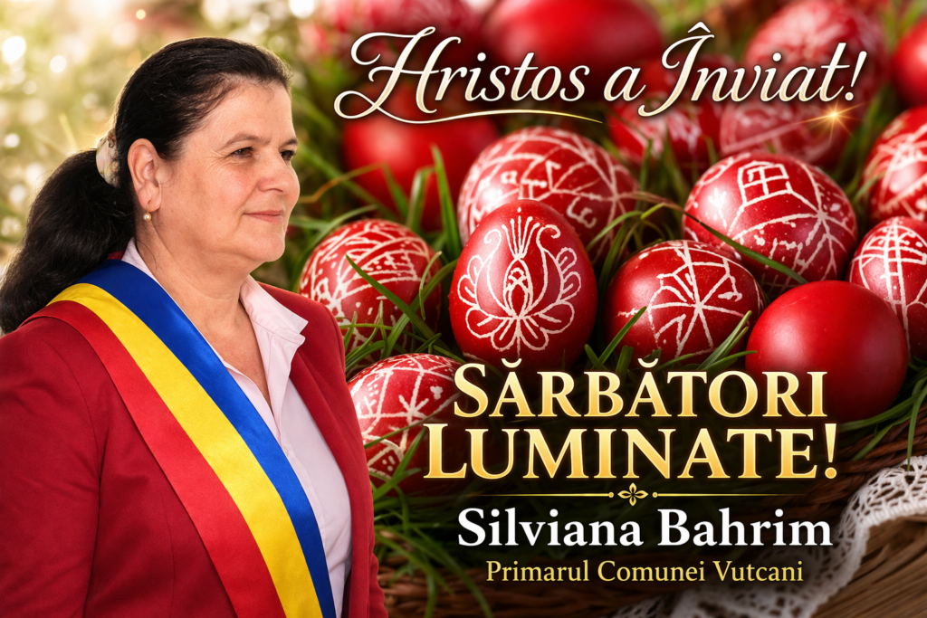 Paște Fericit! Mesajul Primarului Comunei Vutcani, Silviana Bahrim ...